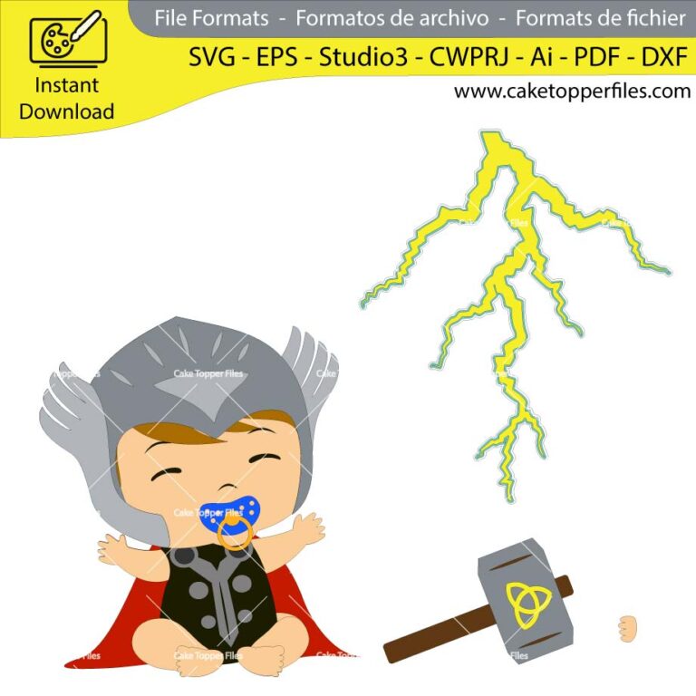 Baby Thor Cake Topper Digital Cut File