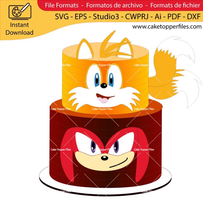 Tails and Knuckles Cake Topper Digital File