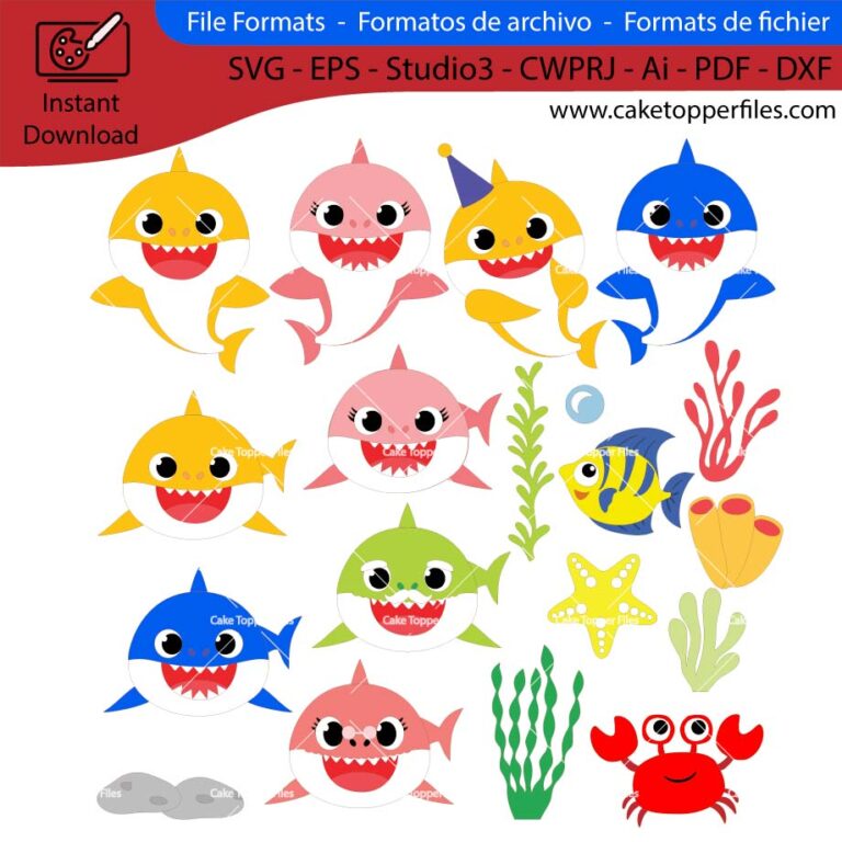 Baby Shark Layered Cake Topper Cut File