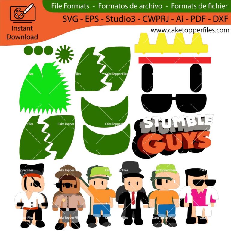 Stumble Guys Cake Topper Digital Cut File