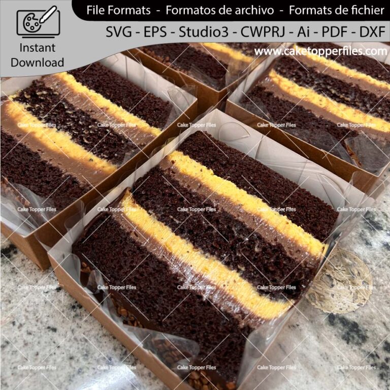 Slice Cake Box Template Cutting Model Digital File